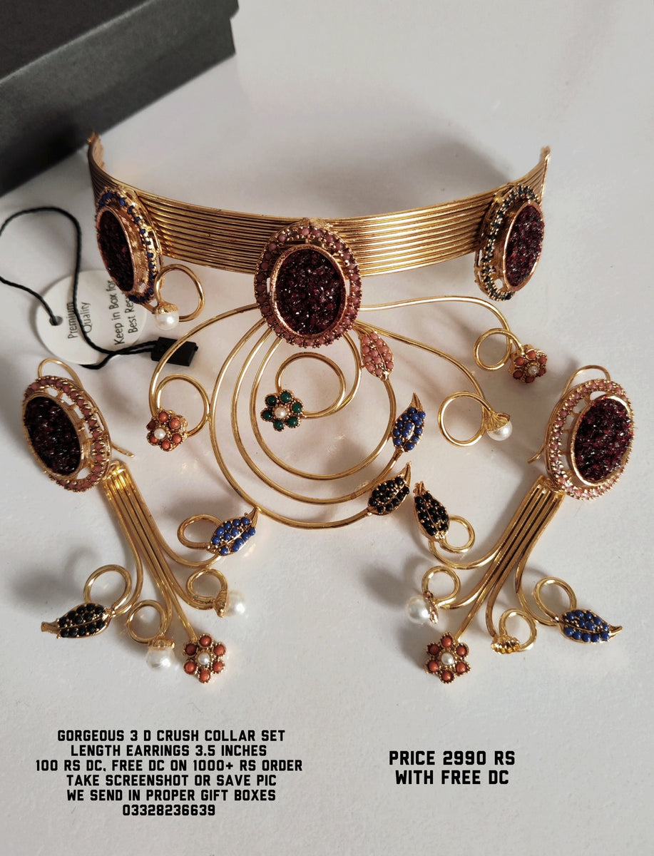 Gorgeous 3 D, crush collar set – affordable-elegance-com